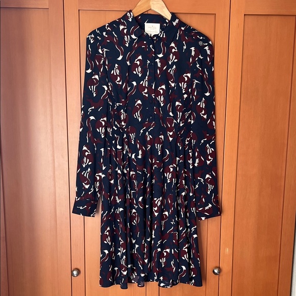kate spade | Dresses | Kate Spade Fox Pattern Navy Dress | Poshmark
